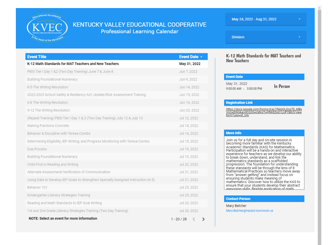 KVEC'S Professional Learning Calendar! [Link in Description] - The Holler